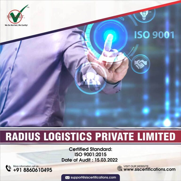 Radius Logistics Private Limited - SIS Certifications