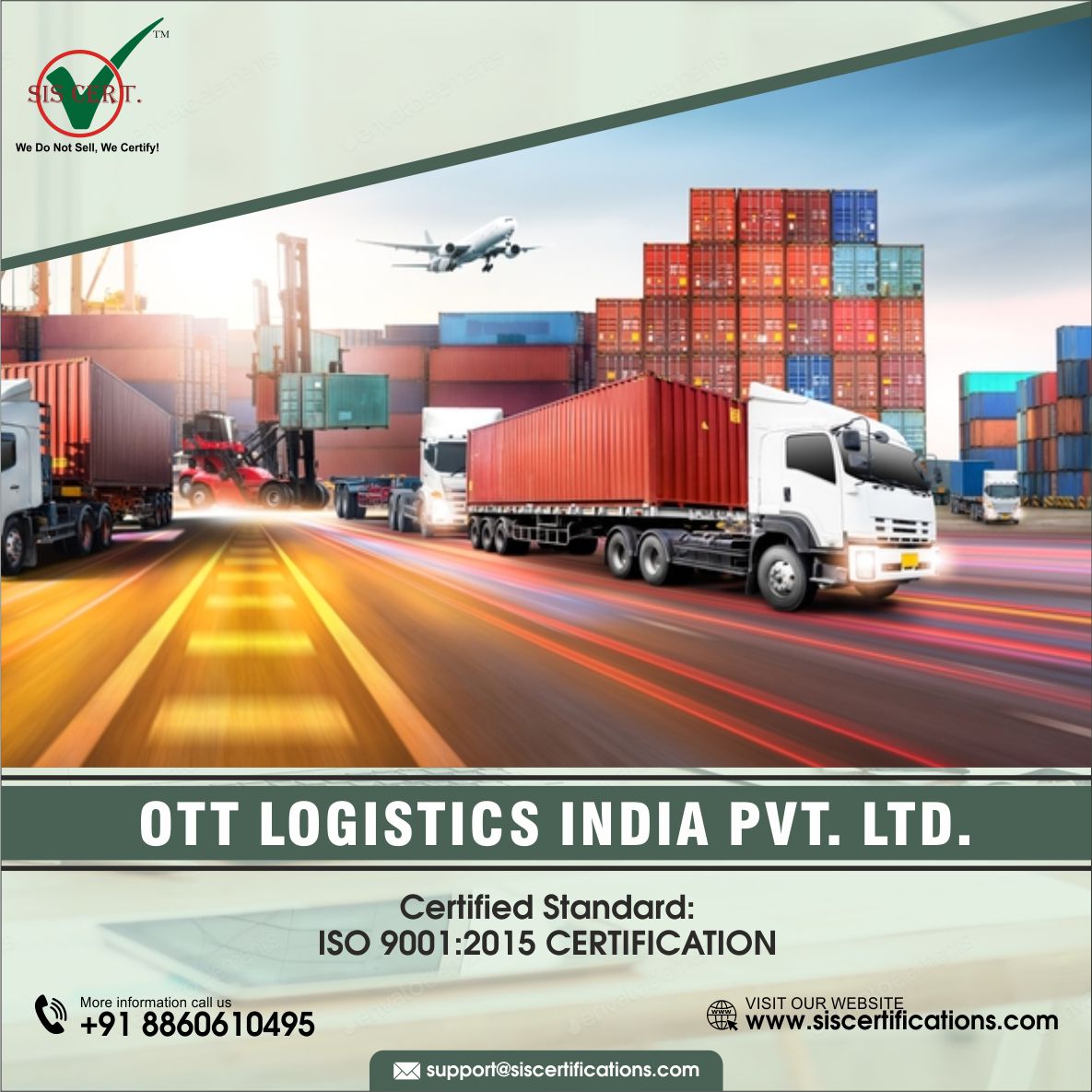 OTT Logistics India Pvt. Ltd. is awarded ISO 9001 Certification