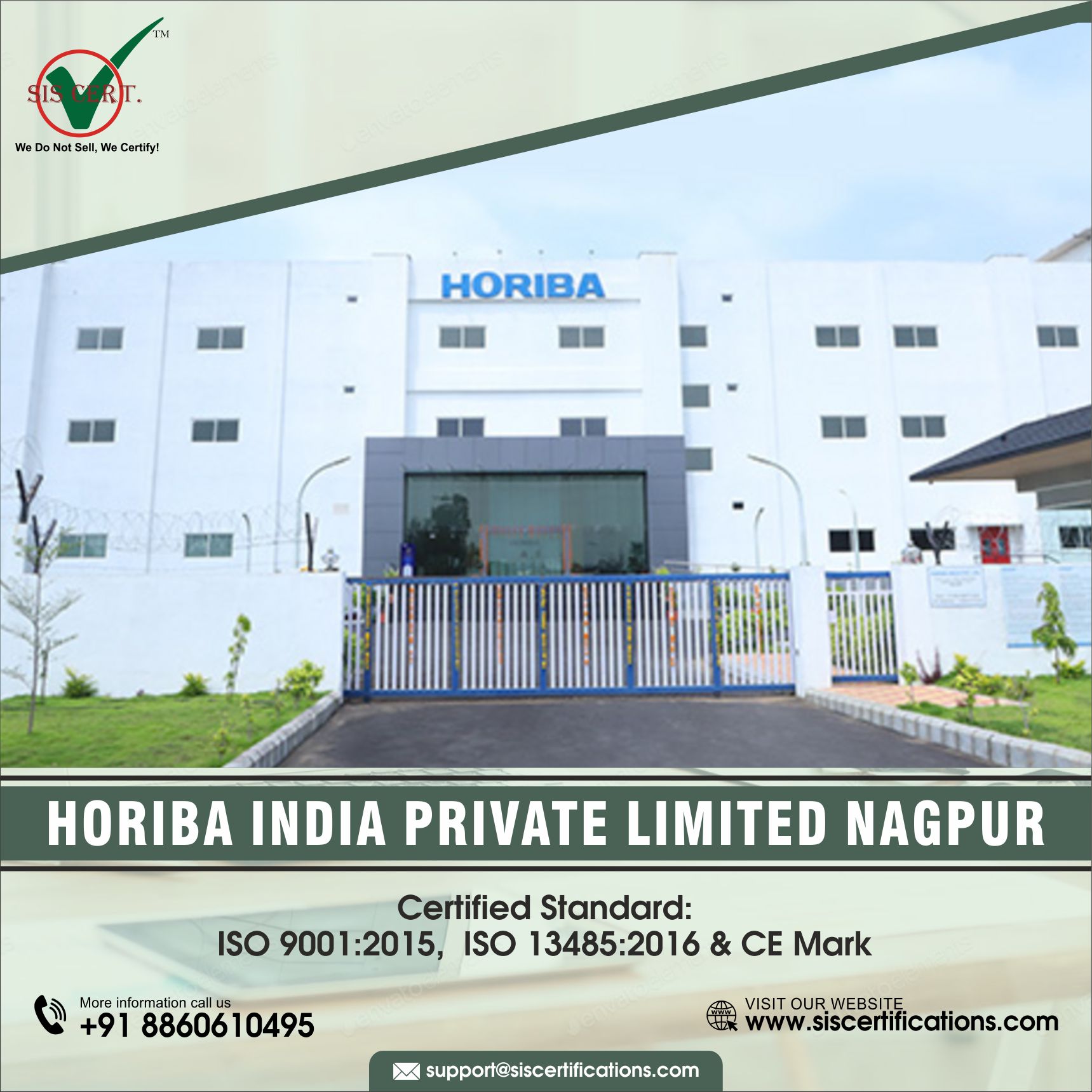Horiba India Pvt Ltd Nagpur achieved ISO 9001, 13485 & CE Mark