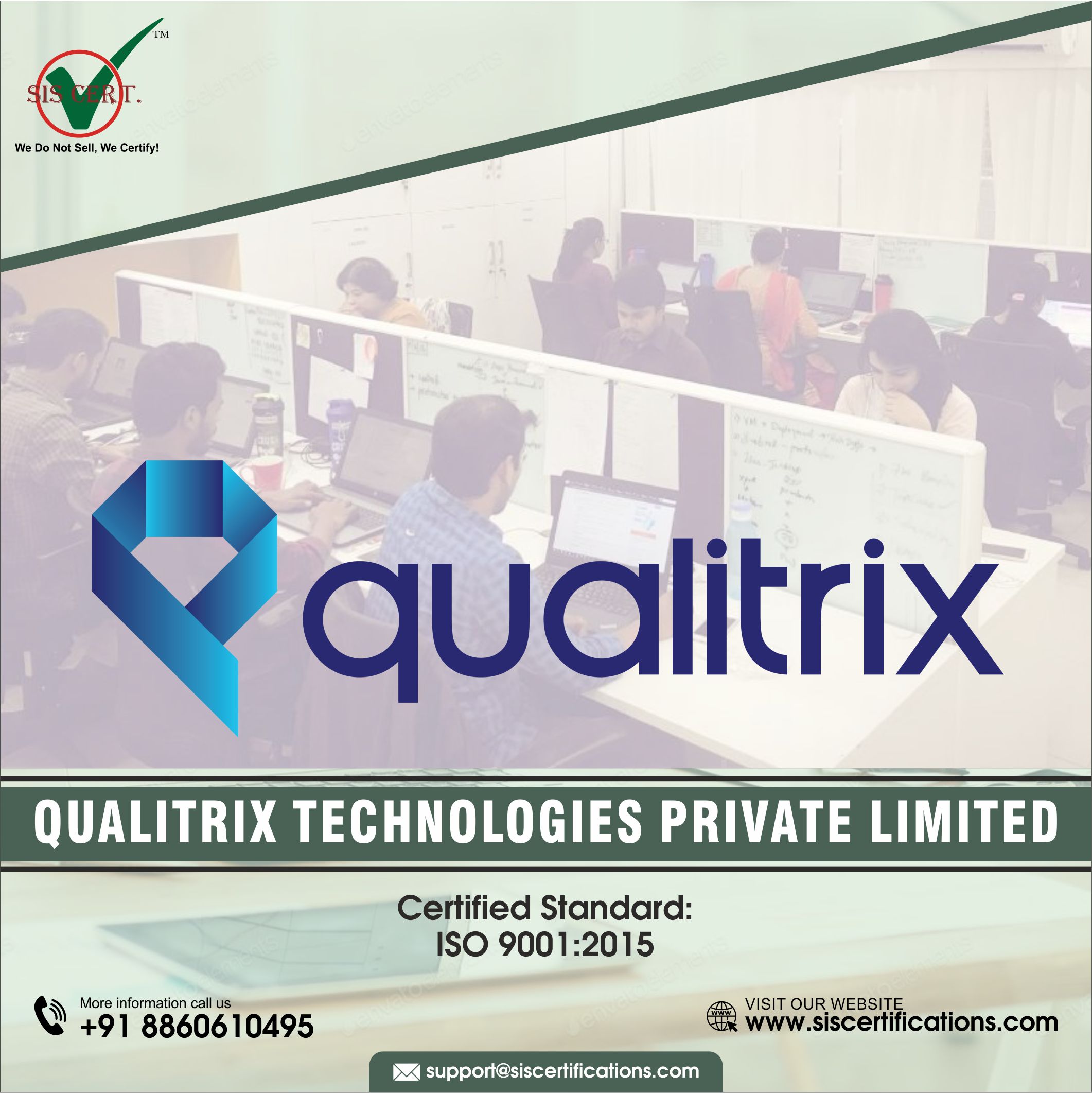 Qualitrix Technologies Pvt Ltd awarded ISO 9001 Certification