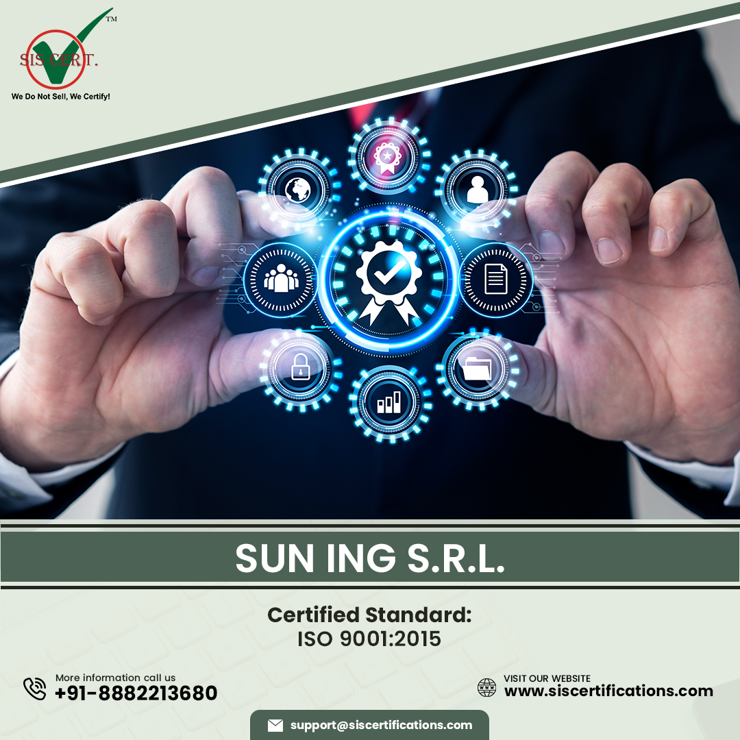 SUN ING SRL achieved ISO 9001