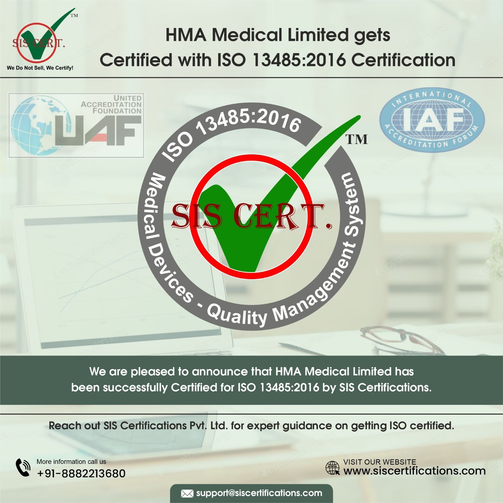 HMA Medical Limited achieved ISO 13485