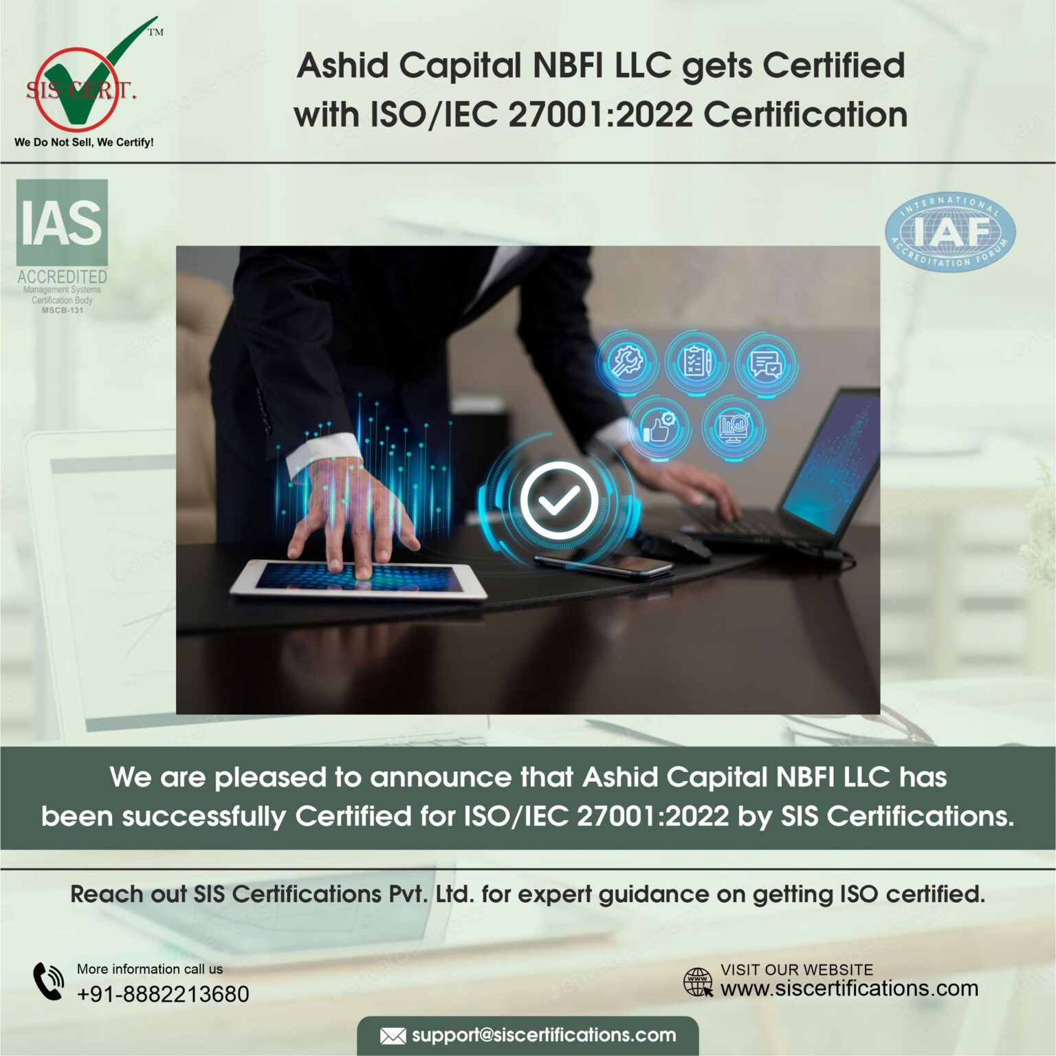 Ashid Capital NBFI LLC achieved ISO 27001 Certification